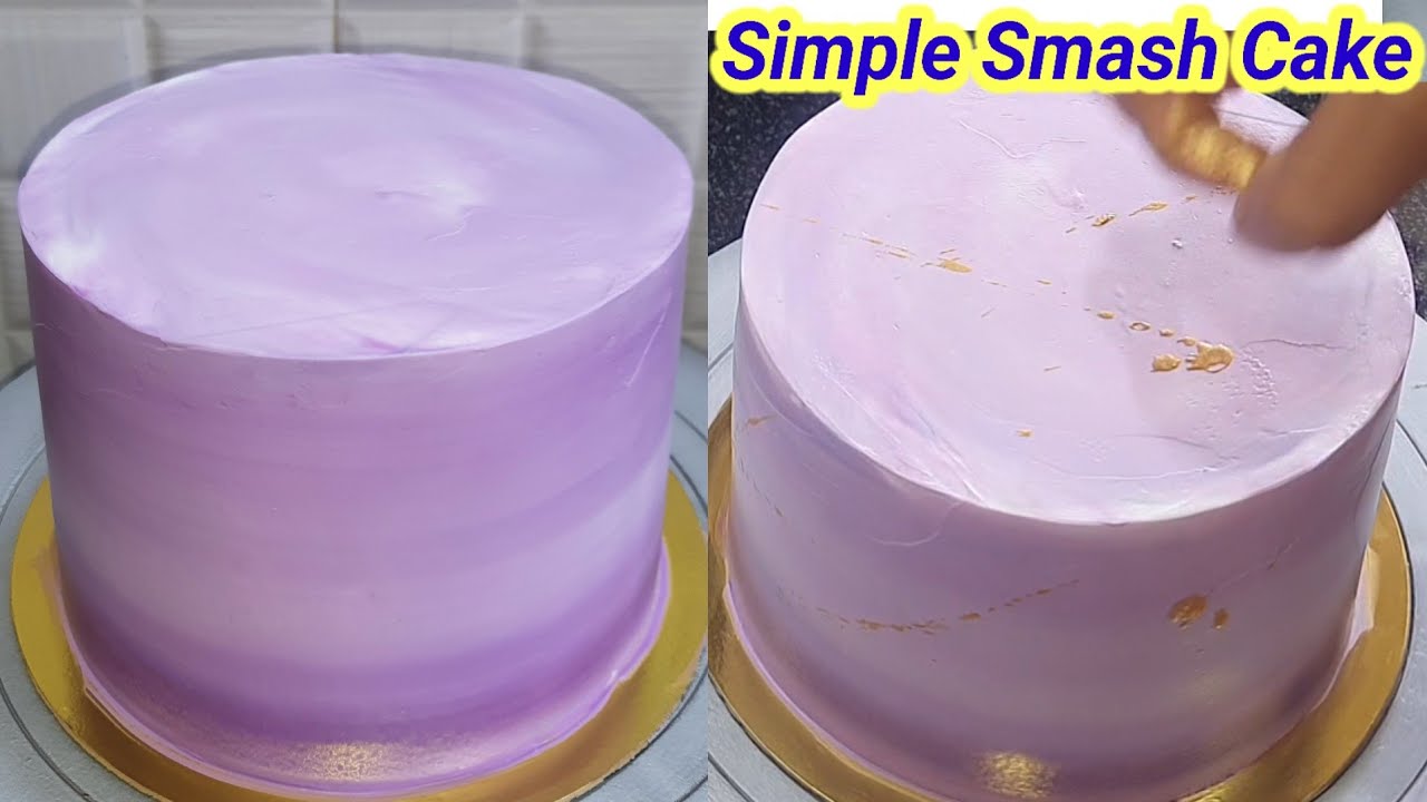 Purple Smash Cake Decorating || Simple Cake Decorating Idea || Simple ...
