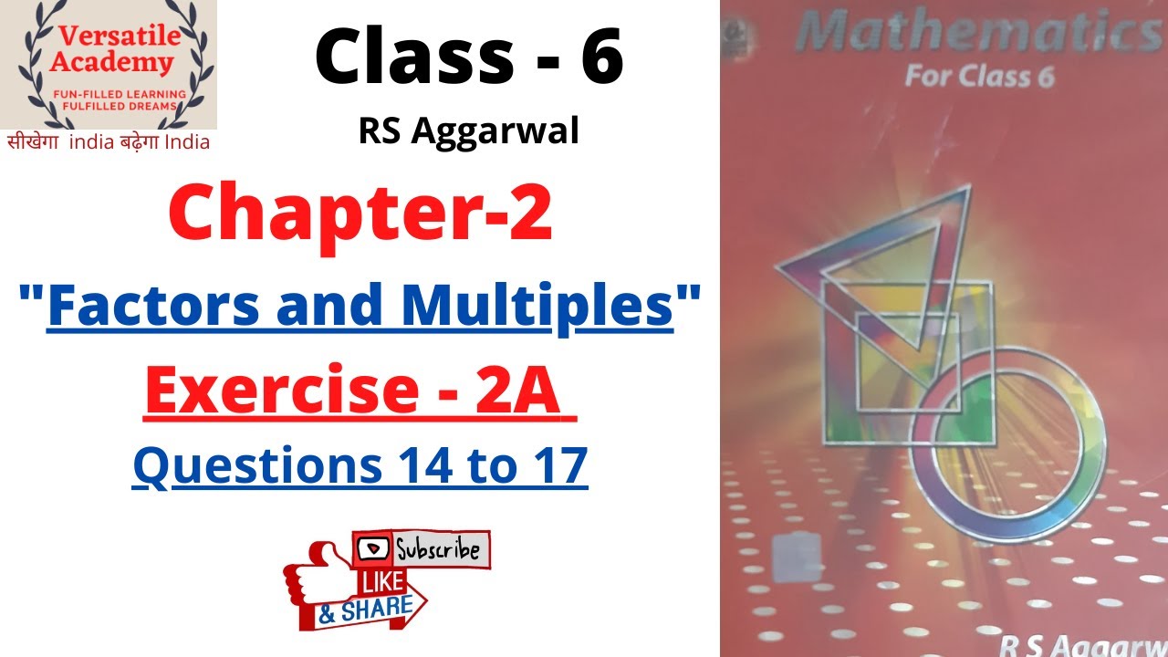 Class-6| Chapter -2|"Fractions and Multiples" | RS Aggarwal | Exercise ...