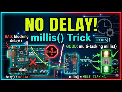 Non-Blocking LED Blink in Arduino 🔥 | Using millis() Instead of delay() #embedded #arduino