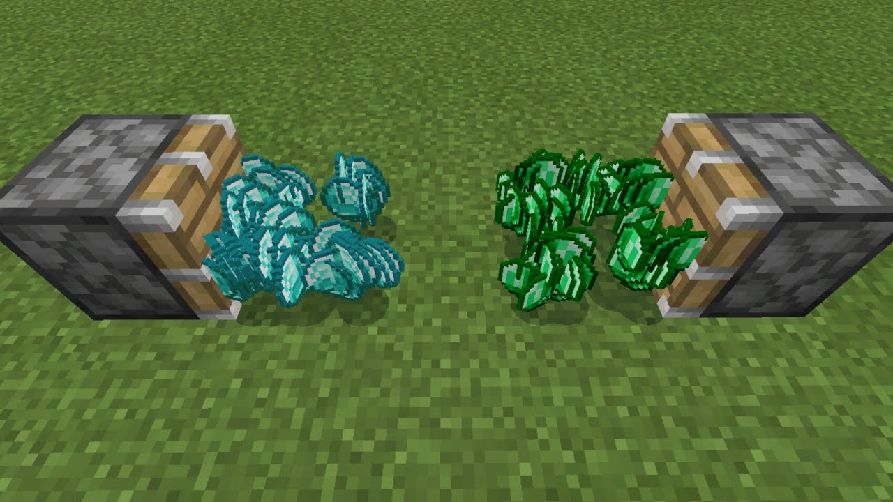 Minecraft but 1000 diamonds + 1000 emeralds = ? (surprising result ...