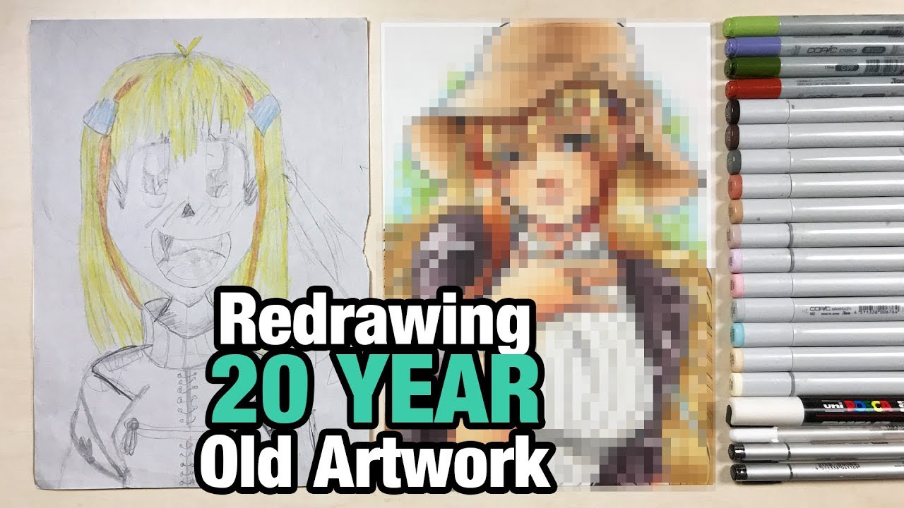 REDRAWING my old Art... 20 YEARS LATER!!! - Amazing Improvement! - YouTube