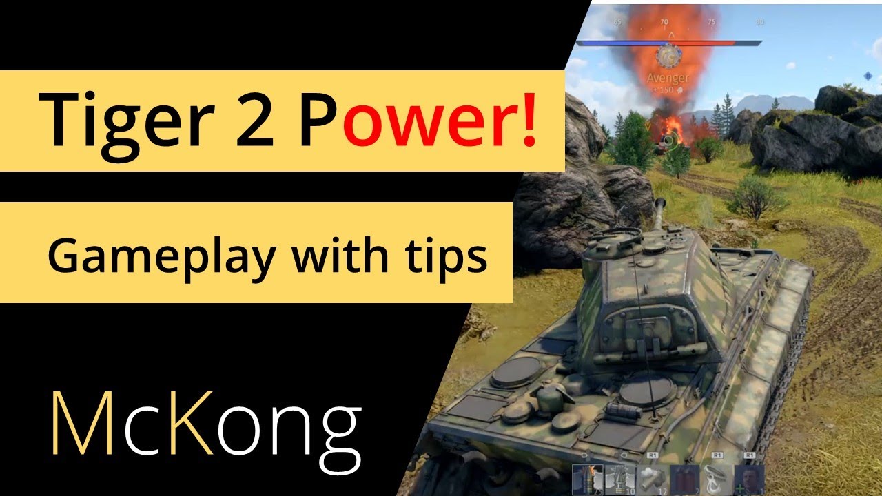 How to play tiger 2 P in War Thunder realistic battles - gameplay with ...