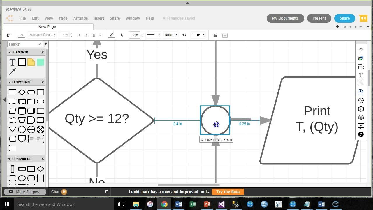 Flowcharting decision symbol and inputs from setup - YouTube
