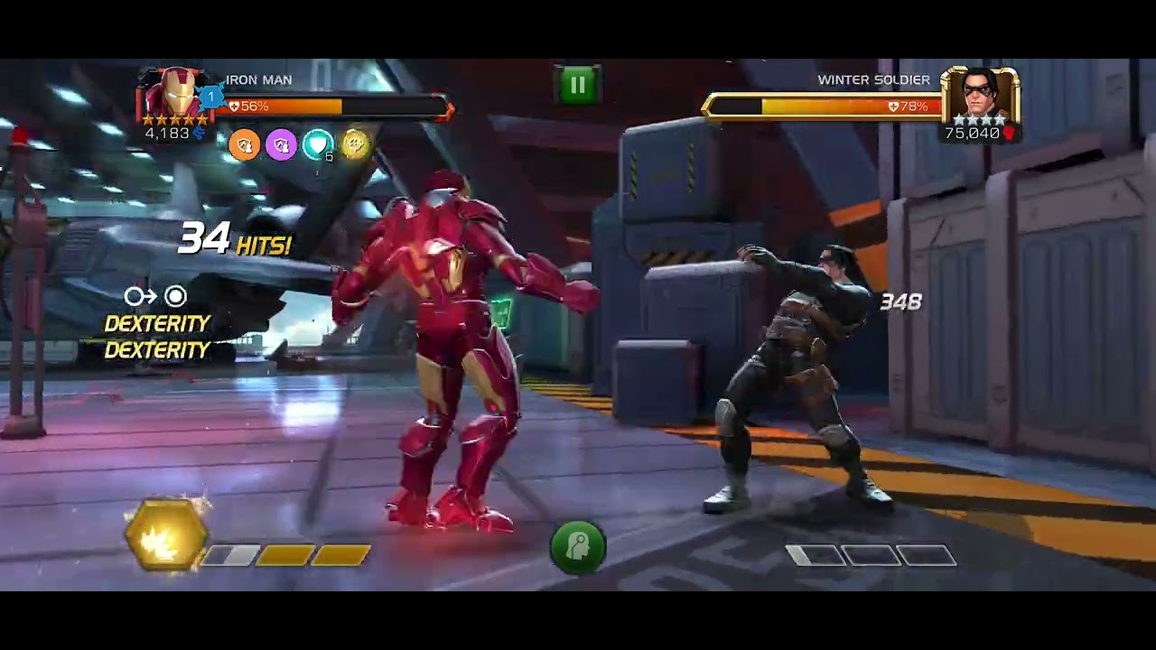 5 star Iron Man with his synergy vs ROL Winter Soldier MCOC - YouTube