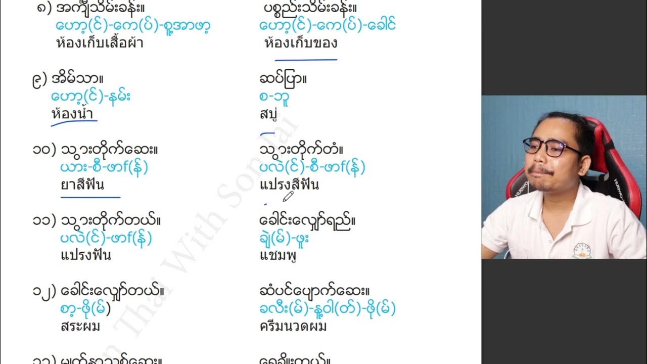 Ep 61 အခြေခံထိုင်းစကားပြောစာအုပ် Day 61 Youtube