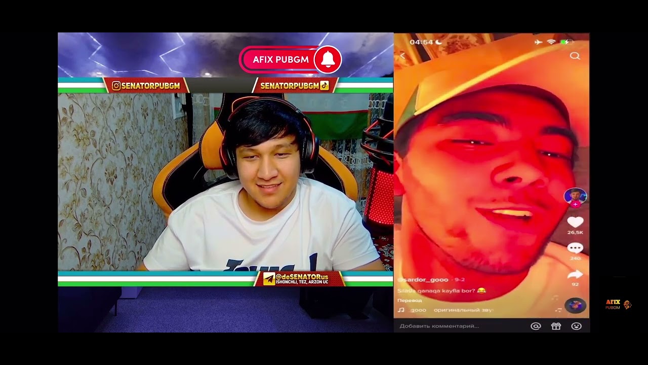 SENATOR TIK TOK REAKSIYA 😁 COMEDIYA ENG ZORLARI🔥🔥#senatorpubgm #afix ...