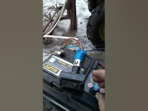 заряджаєм акамулятор від мотоблока - YouTube