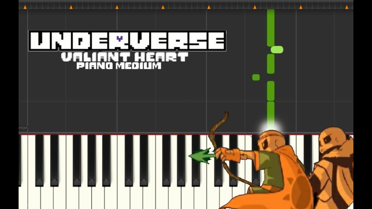 Valiant heart from Underverse - Medium mode [Piano Tutorial] (Midi ...