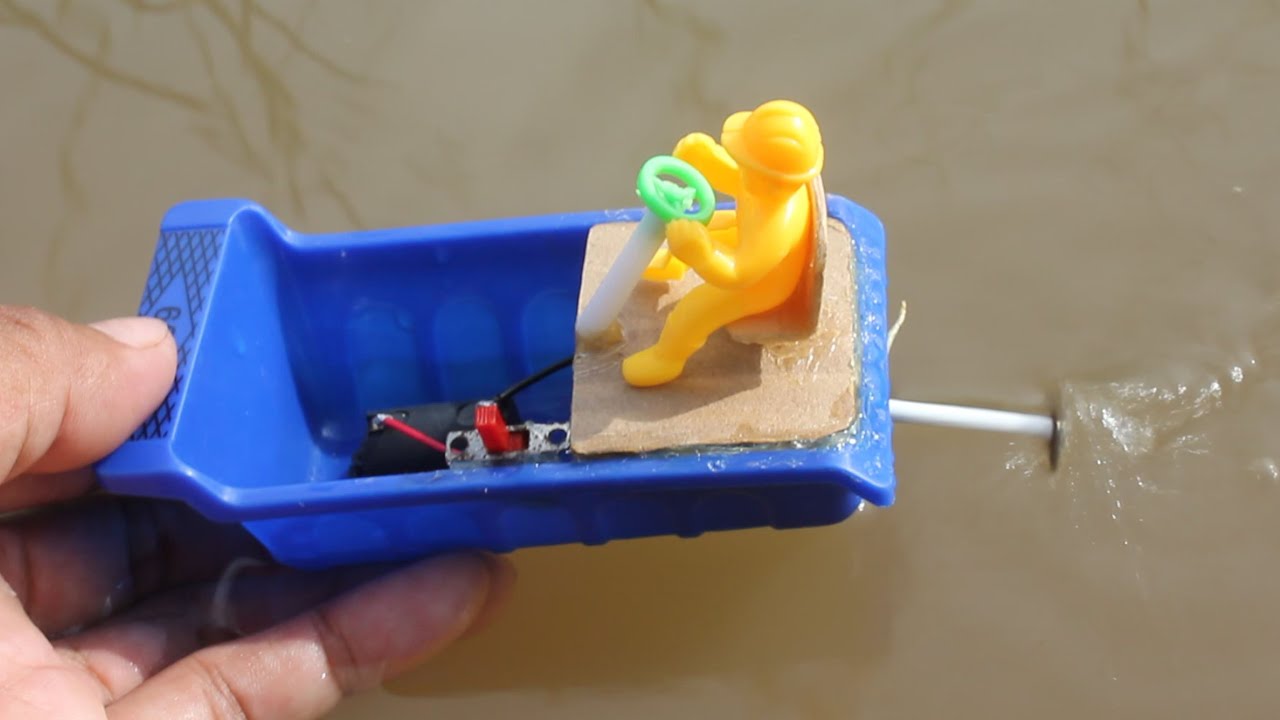 How to Make an Electric Mini Boat Using DC Motor at Home - DIY - YouTube