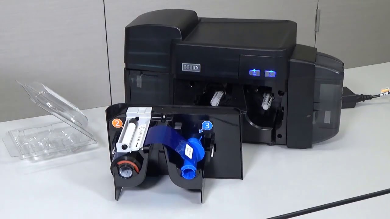 Fargo DTC1500 - How to load the DTC1500 print ribbon - sales@easybadges ...