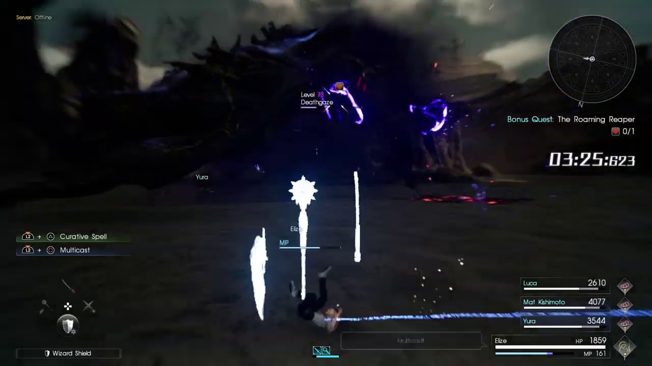 FINAL FANTASY XV MULTIPLAYER: COMRADES Deathgaze BossFight LVL 73 - YouTube