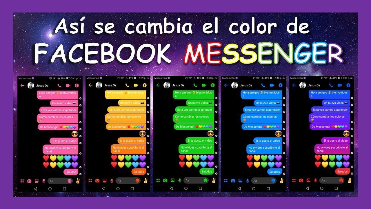 Como cambiar el color de MESSENGER 💛💚💙💜 - YouTube