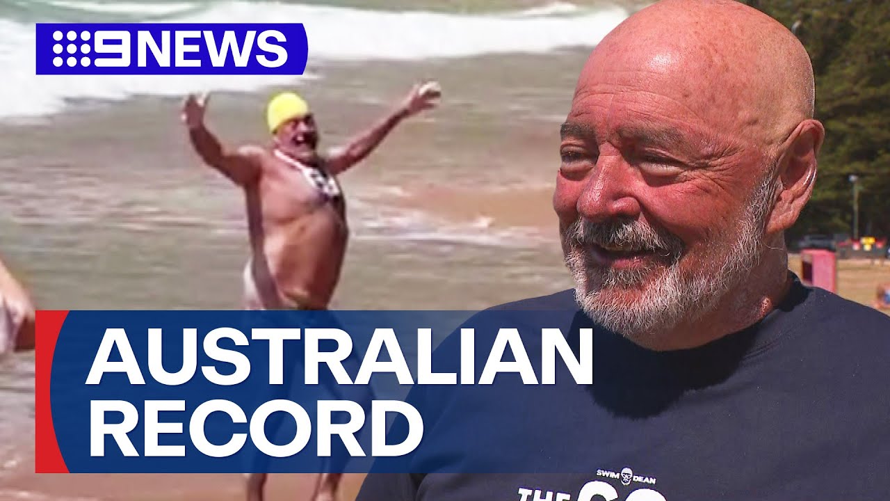 Elderly swimmer completes Australia's longest open ocean swim ...