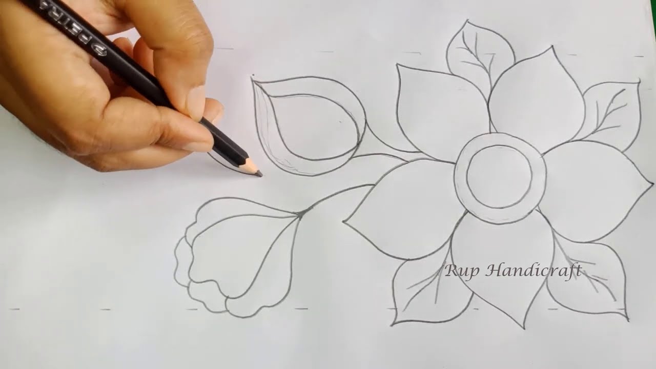 How to Draw Nokshi Katha Design Easily Step bu Step -147, Homemade ...