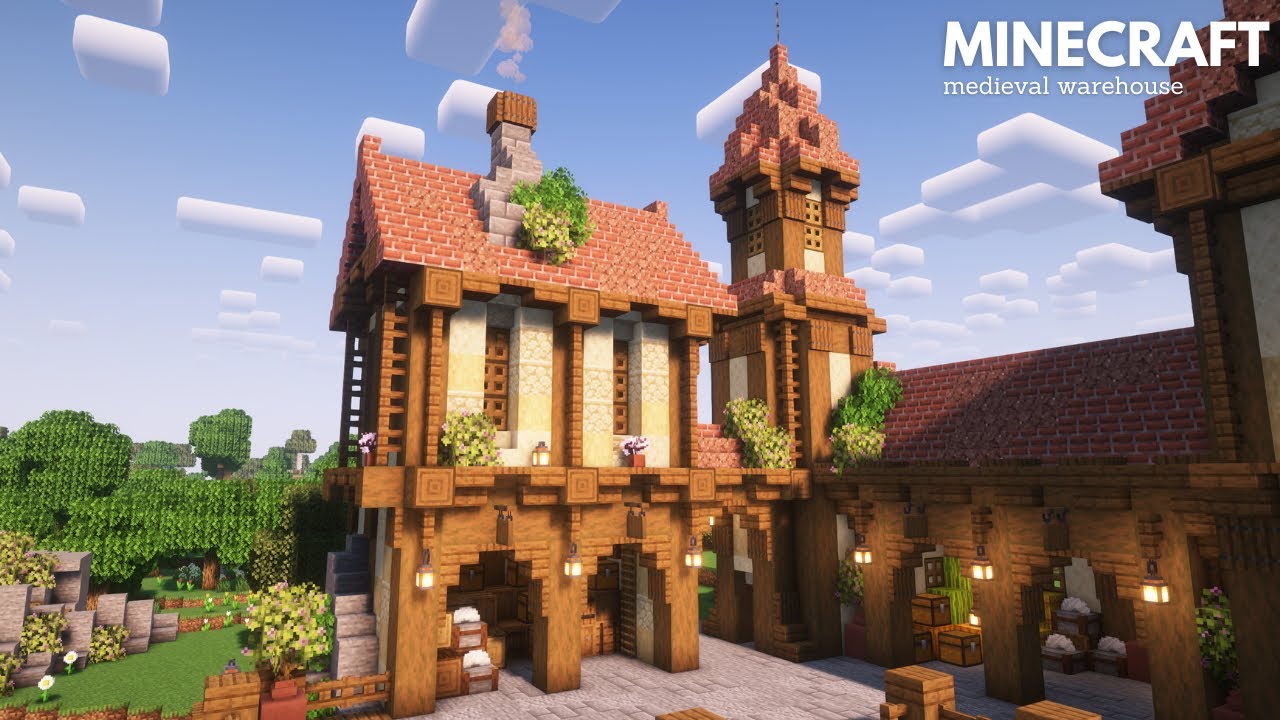 Minecraft: How to build a Medieval Warehouse | Harbor House Tutorial ...