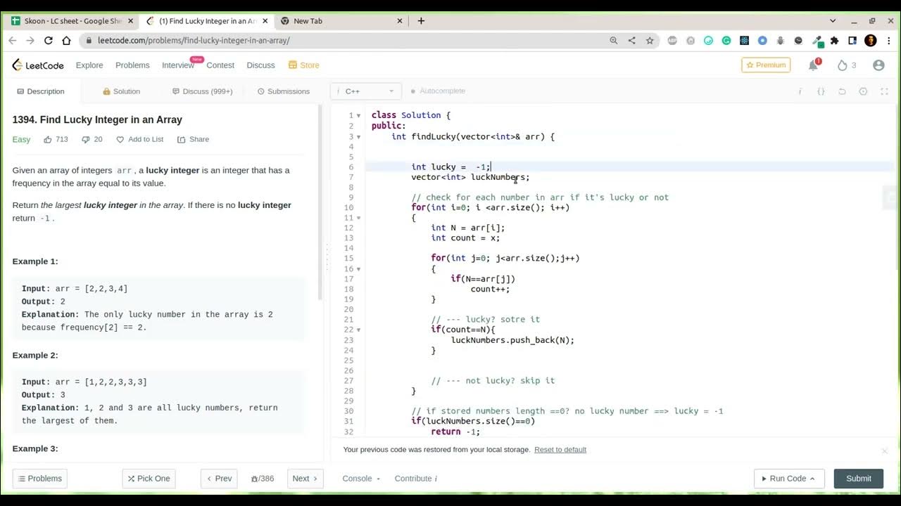 Leetcode 1394 Find Lucky Integer in an Array Part #2 Frequency Arabic - YouTube