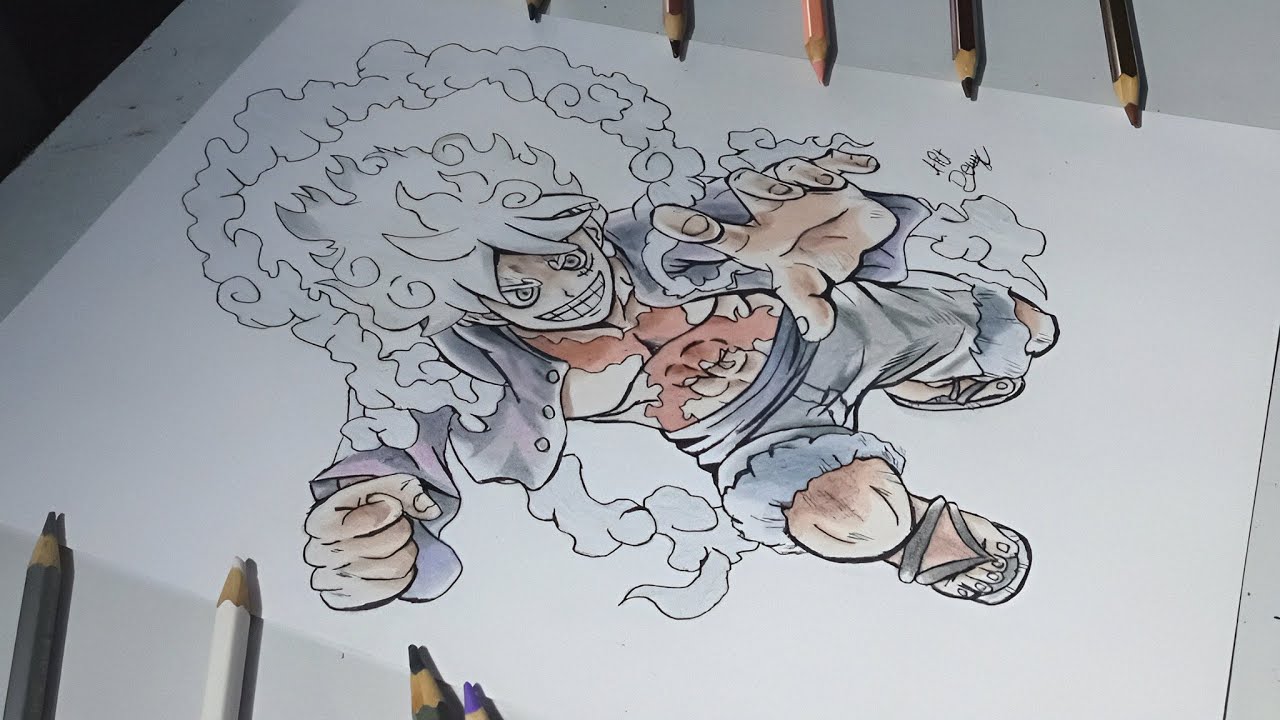 How To Draw LUFFY GEAR 5 From One Piece - Speed Drawing - YouTube