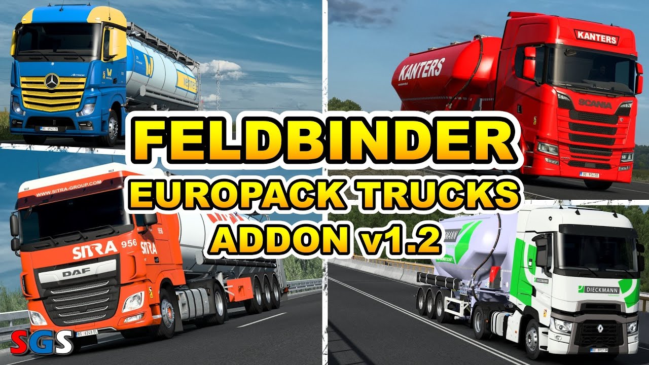 |ETS2 1.53| Feldbinder Europack Trucks Addon v1.2 - YouTube