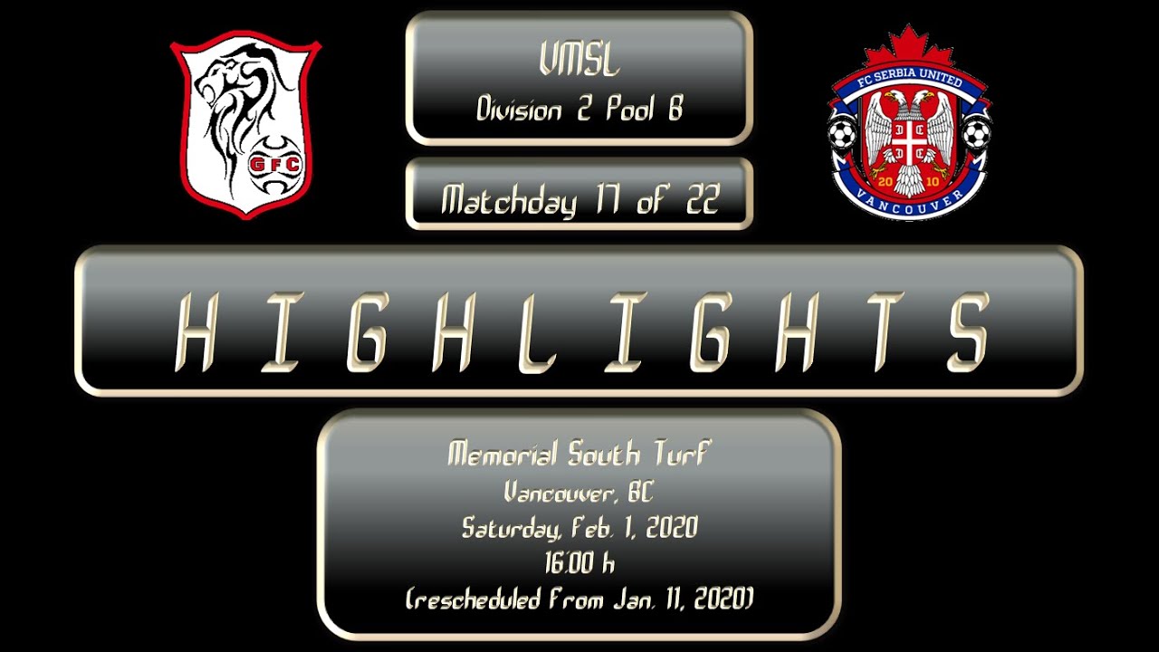 2020 02 01 GFC Lions vs Serbia United (VMSL) - YouTube