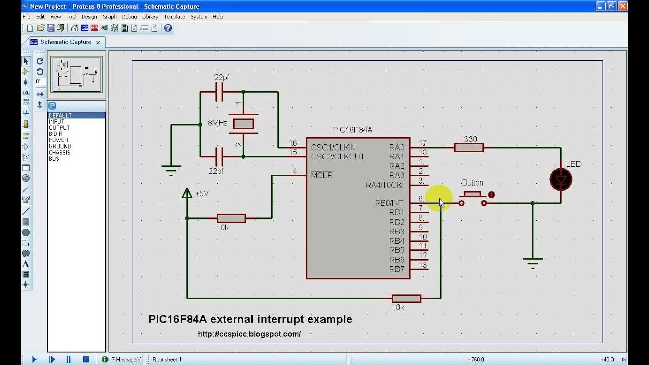 PIC16F84A RB0 INT external interrupt example CCS PIC C - YouTube