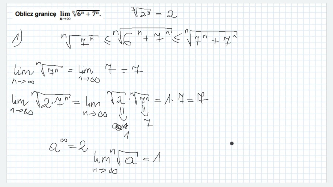 Granica ciągu z pierwiastkiem n-tego stopnia - YouTube