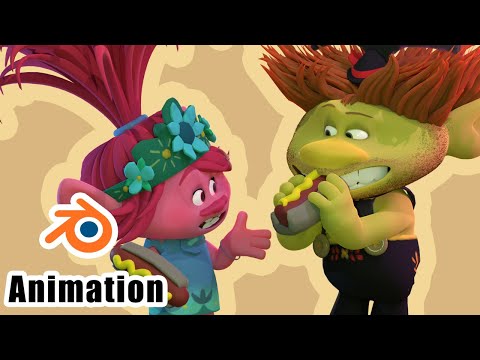 New to Eating - Trolls / Blender Animation