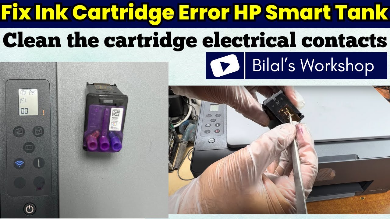 How to fix cartridge problem in HP Smart Tank printer? - YouTube