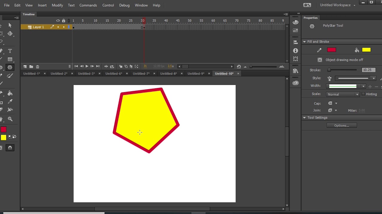 SHAPE TWEEN IN ADOBE ANIMATE CC - YouTube