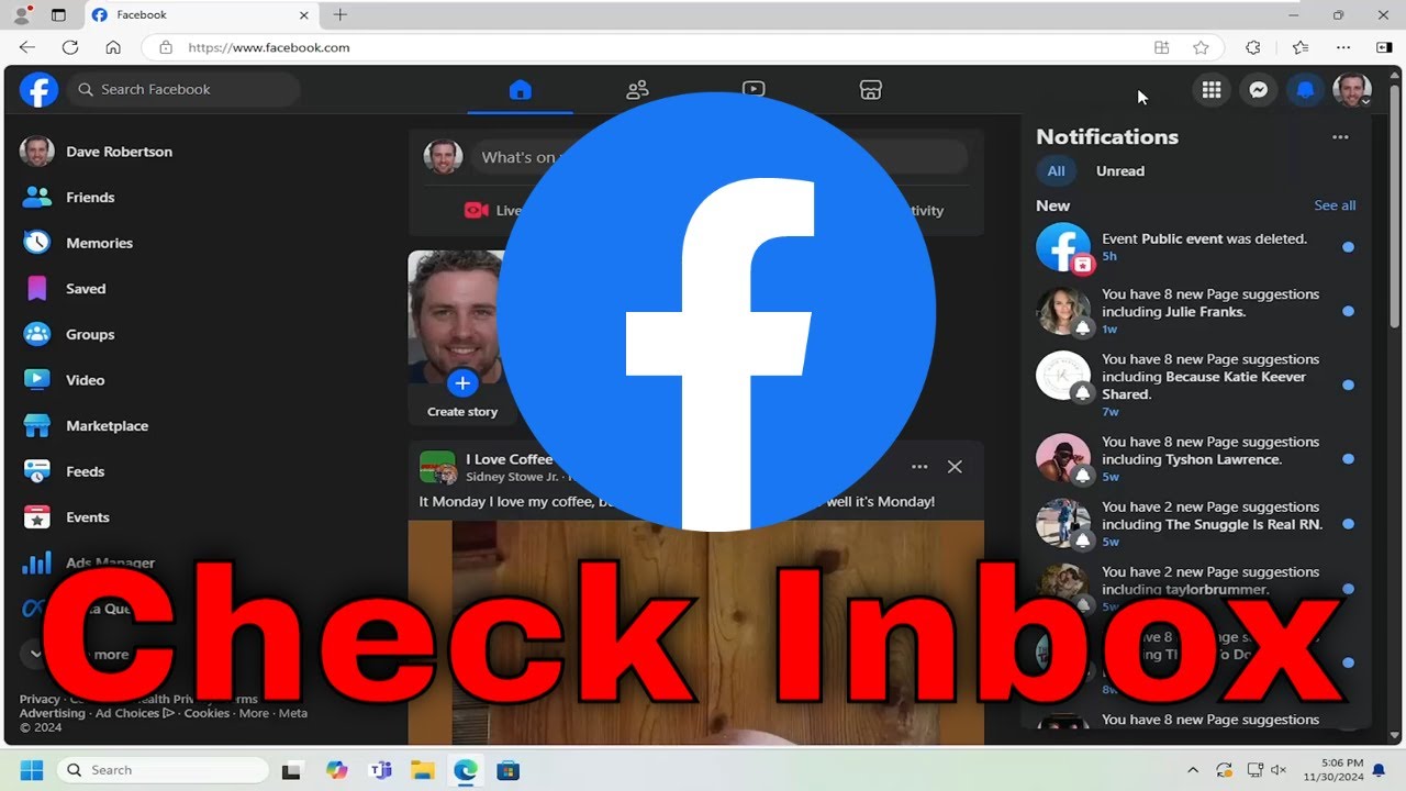 How To Check Your Inbox On Facebook [Tutorial] - YouTube