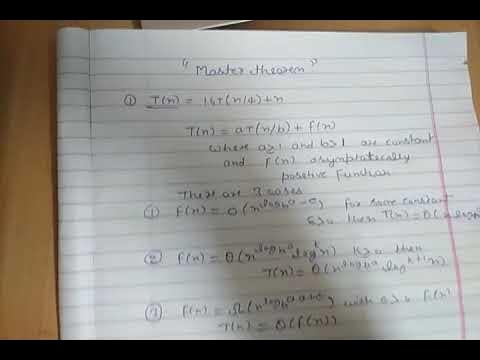 Master Theorem Numericals find Time complexity - YouTube