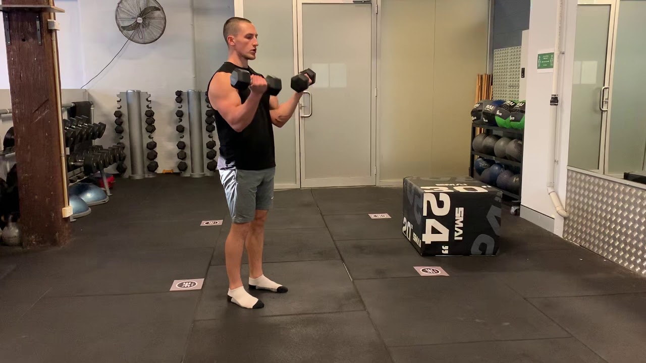 Db bicep curl to Arnold press - YouTube