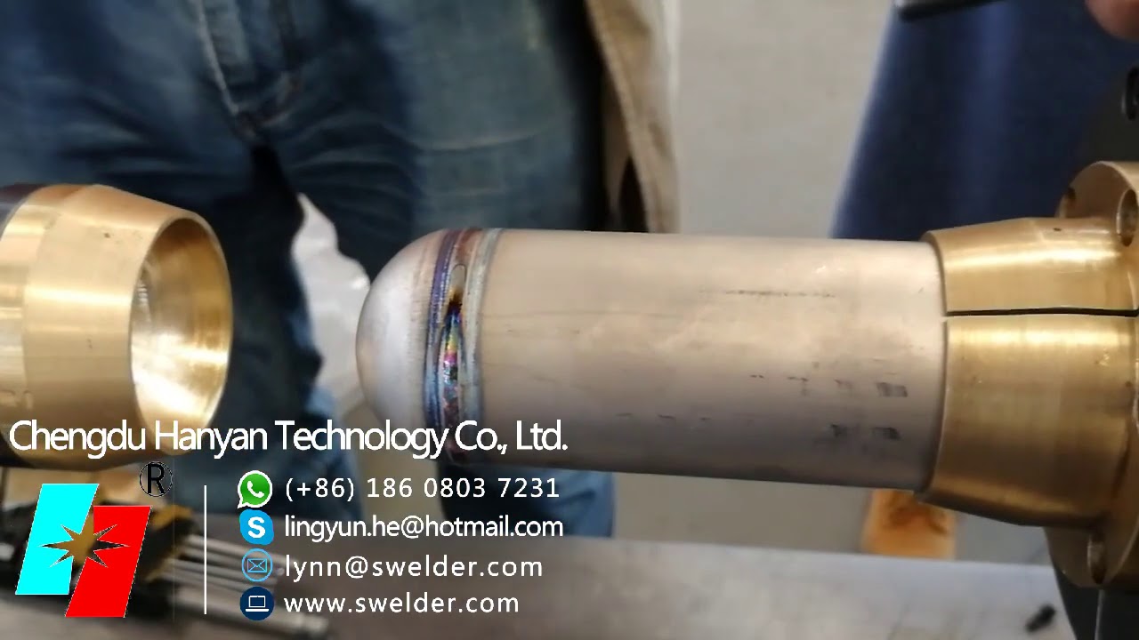 stainless steel round float balls arc welding machine - YouTube