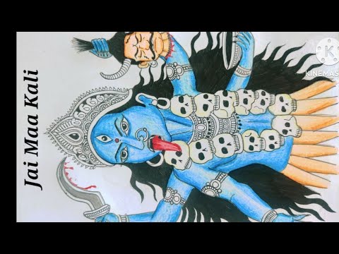 Maa kaali drawing and colouring step by step/How to draw a beautiful ...