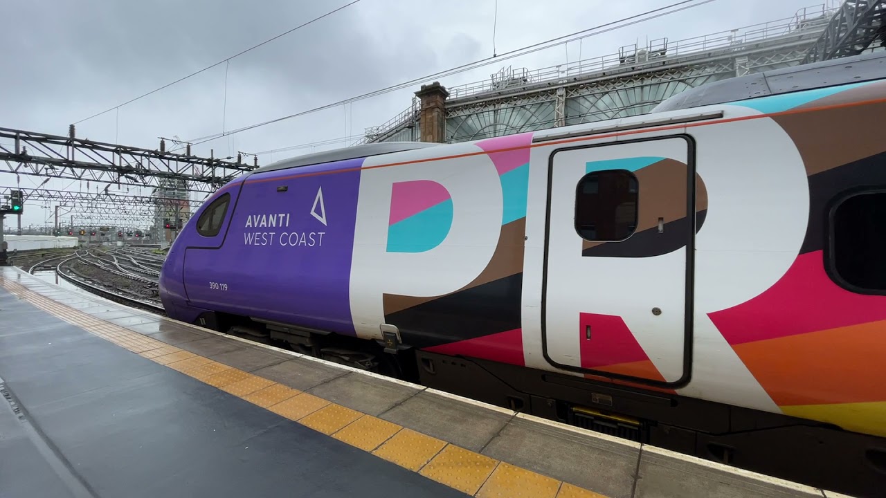 Avanti West Coast Pride Train (390119) @ Glasgow Central - YouTube