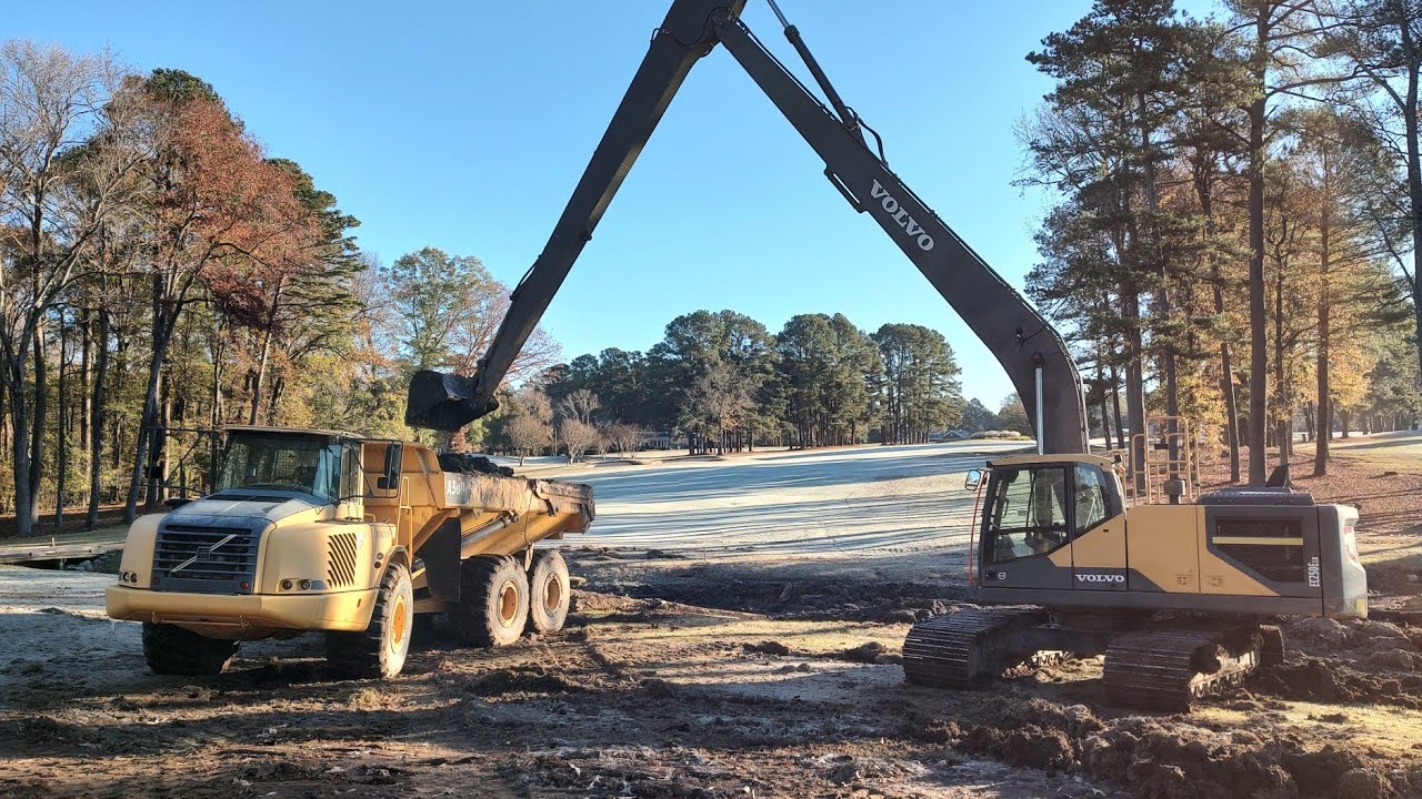 First Job For The New Long Reach Excavator - YouTube