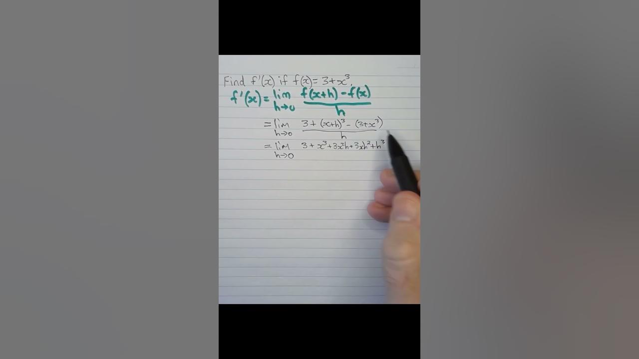 Finding the derivative of f(x)=3+x^3 using the definition #maths #calculus #differentiation ...