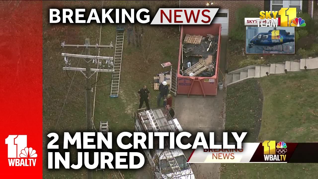 Ladder touches powerline, 2 men critically injured - YouTube