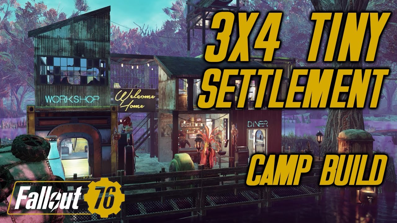 FO76 3x4 Tiny Settlement Fallout 76 CAMP Build - YouTube