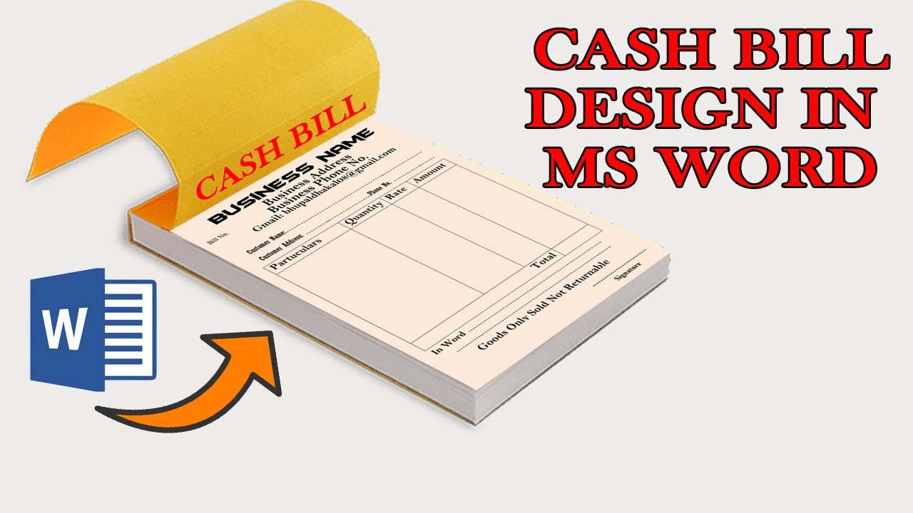 How to make Cash/Memo Bill Design in Ms Word 2010 | Best Ms word ...