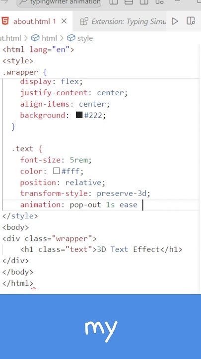 3d Text Animation In Css Html Coding Css3 Css3animation Fron Programming Webdesign Youtube