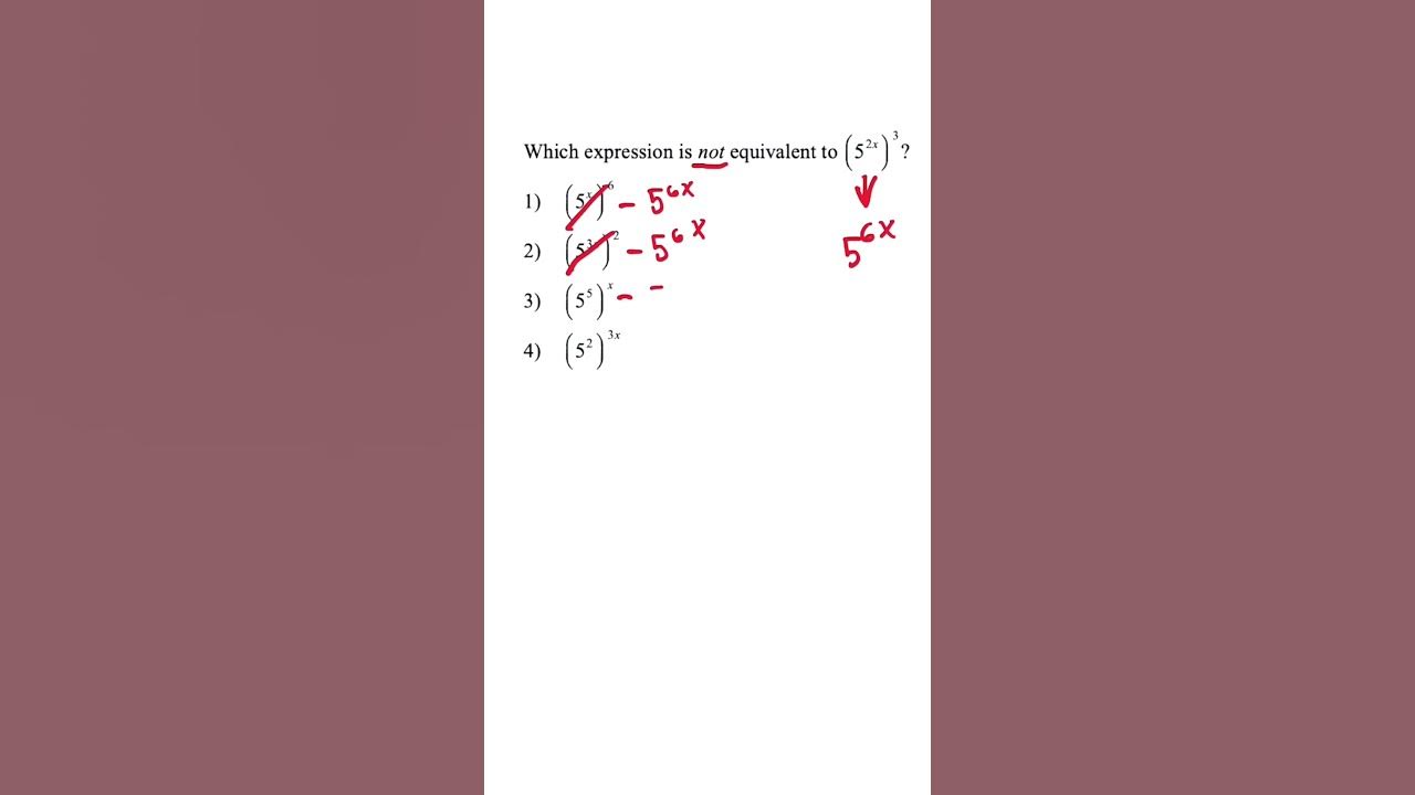 Exponent Properties: Find Equivalent Expressions! - YouTube