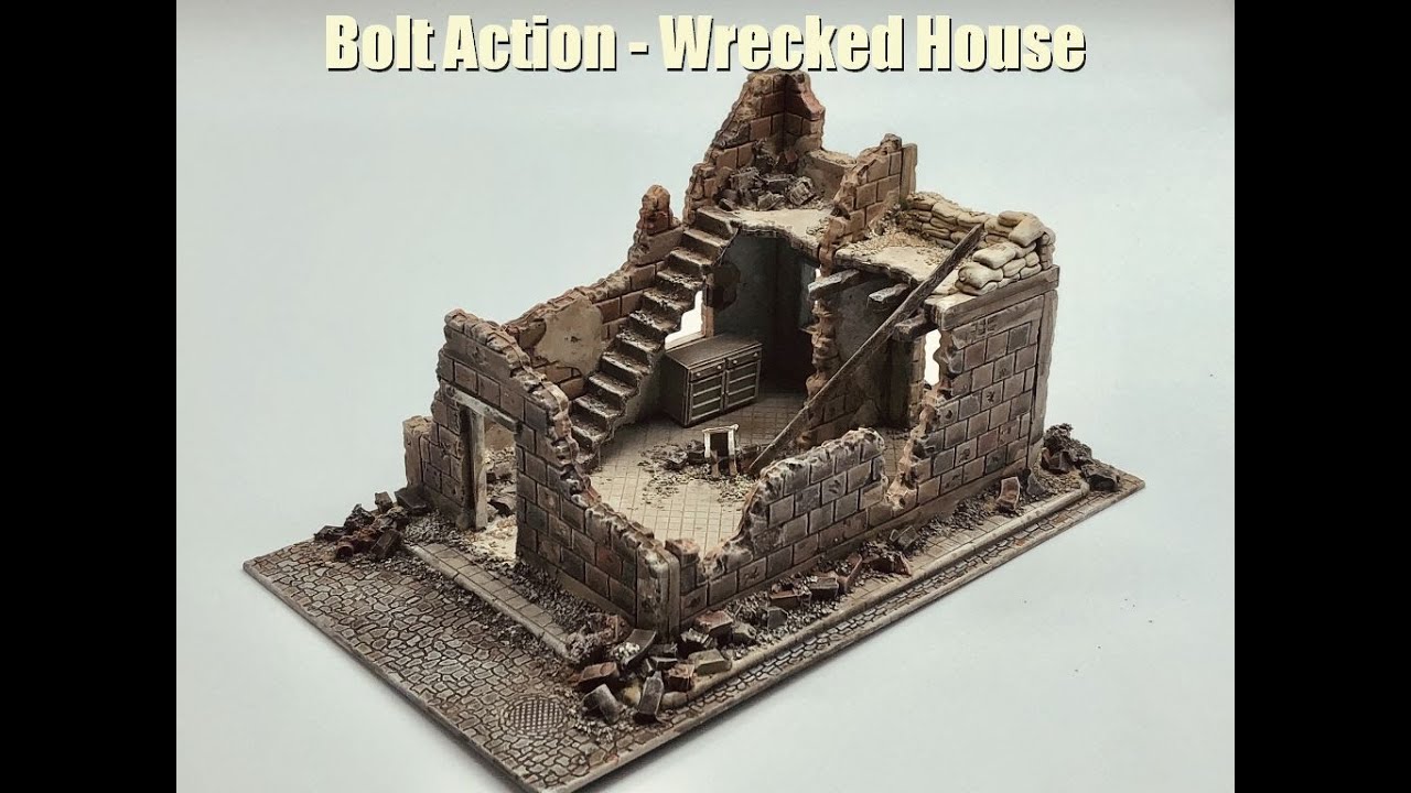 Bolt Action - Wrecked House Ruin - 28MM - YouTube