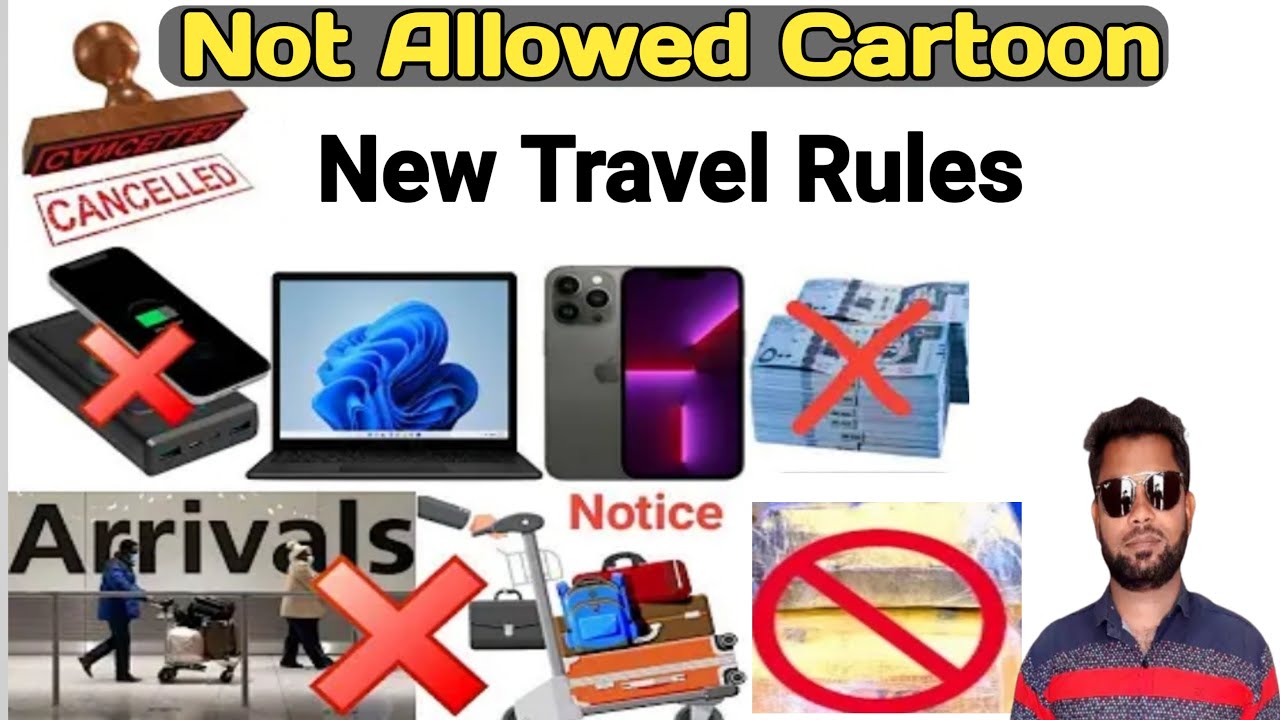 Not Allowed Cartoon Luggage | Prohibited in flight baggage | Saudi ...