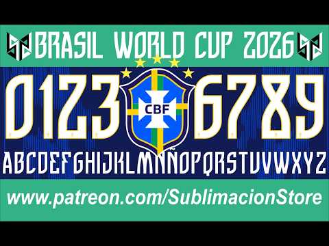 BRAZIL WORLD CUP 2026 OFFICIAL FONT – PREMIUM JERSEY TYPOGRAPHY
