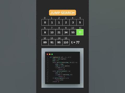 Jump Search in Under 60 Seconds! ⏱️📚 | Fast Search Algorithm 🏃‍♂️ - YouTube