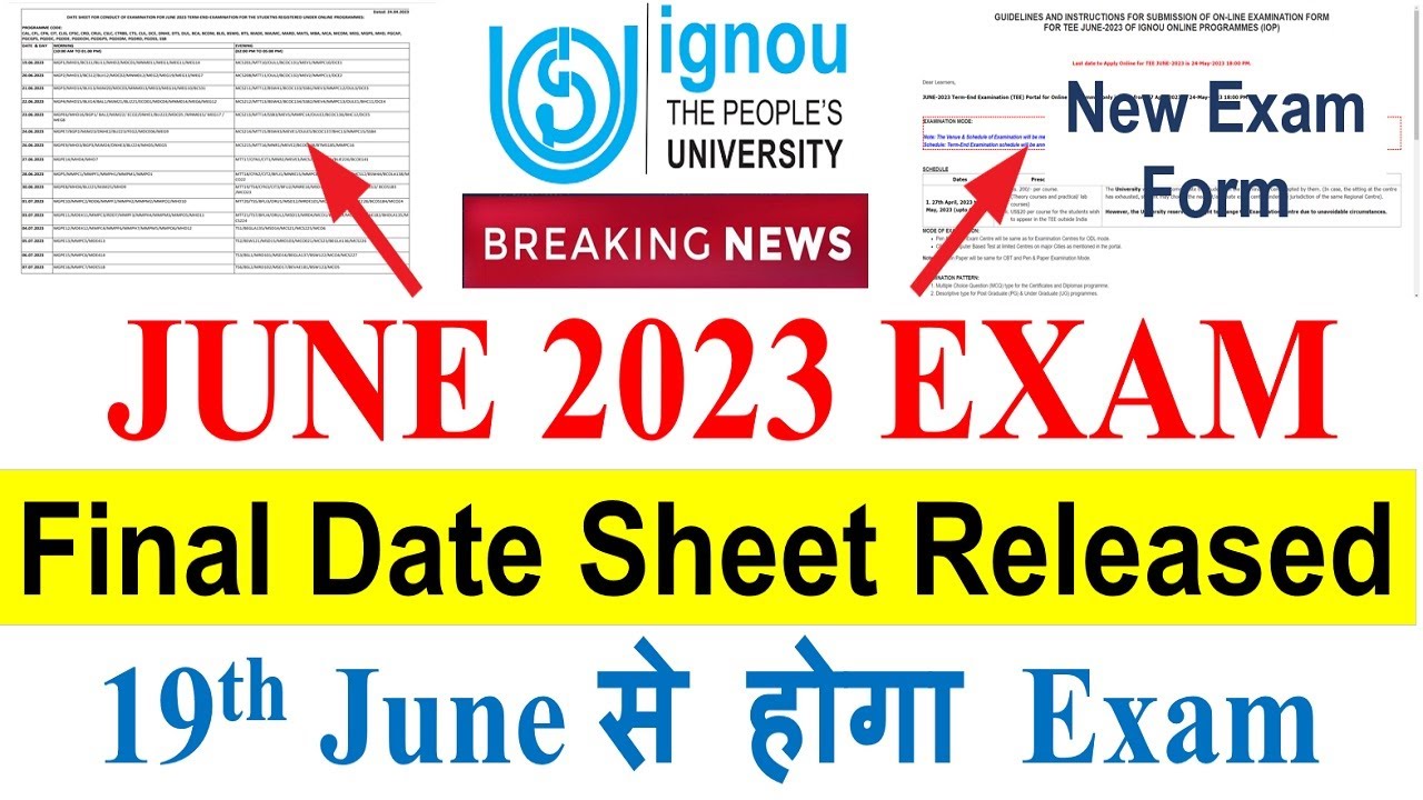 {Breaking News}IGNOU June 2023 Exam 19th June से होगा | Final Date ...