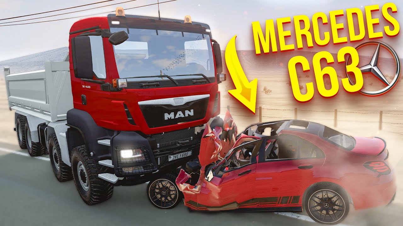 Accidents mercedes C63 - MAN TRUCK / BeamNG Drive 💥 - YouTube