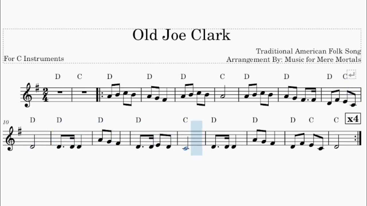 Old Joe Clark - Beginner - Play Along for C Instruments - YouTube
