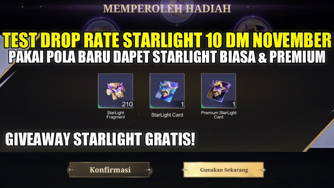 TEST DROP RATE DRAW STARLIGHT 10 DIAMOND NOVEMBER! LANGSUNG DAPET ...