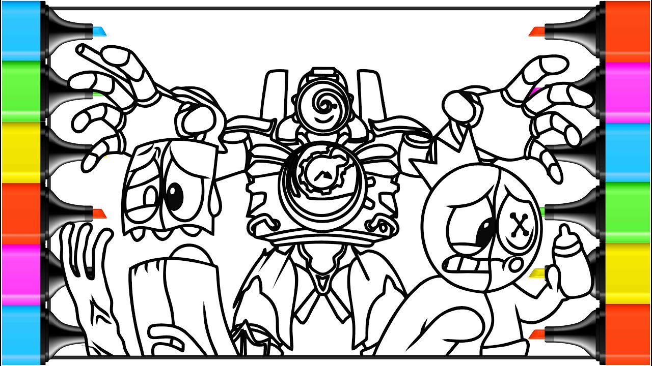 TITAN CLOCK MAN Vs RAINBOW FRIENDS /Roblox Rainbow Friends Coloring ...